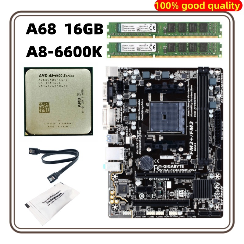ASUS GIGABYTE Used FM2 FM2+ A68HM-DS2/S1 A68HM-K/E A8-6600K 8G 16G CPU Desktop with Integrated ...
