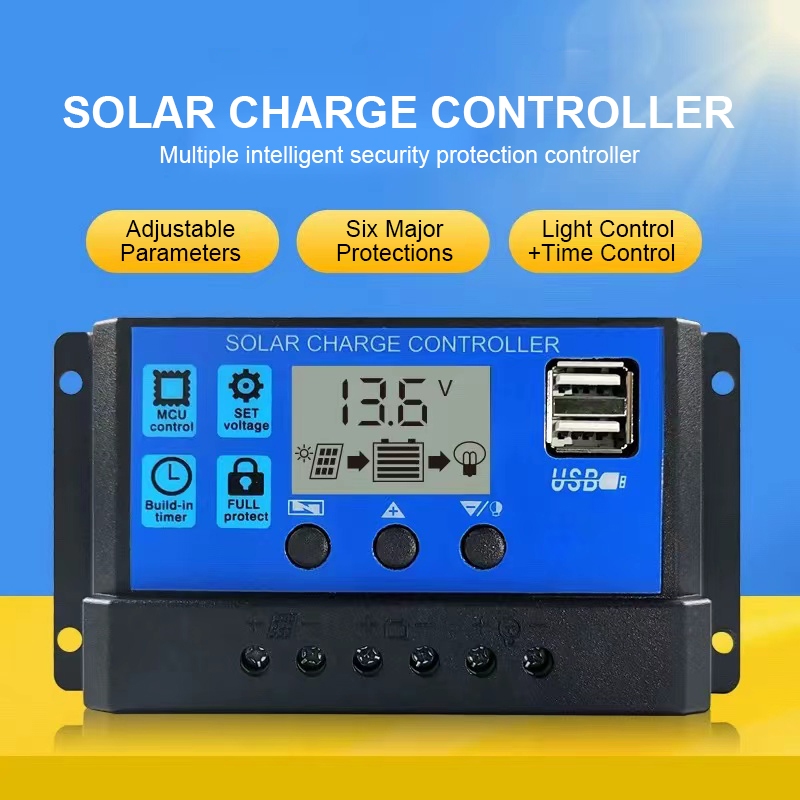 Gcsoar PWM Solar Charge Controller 20A 12V 24V for lead, flood gel, AGM), Flooded battery ...