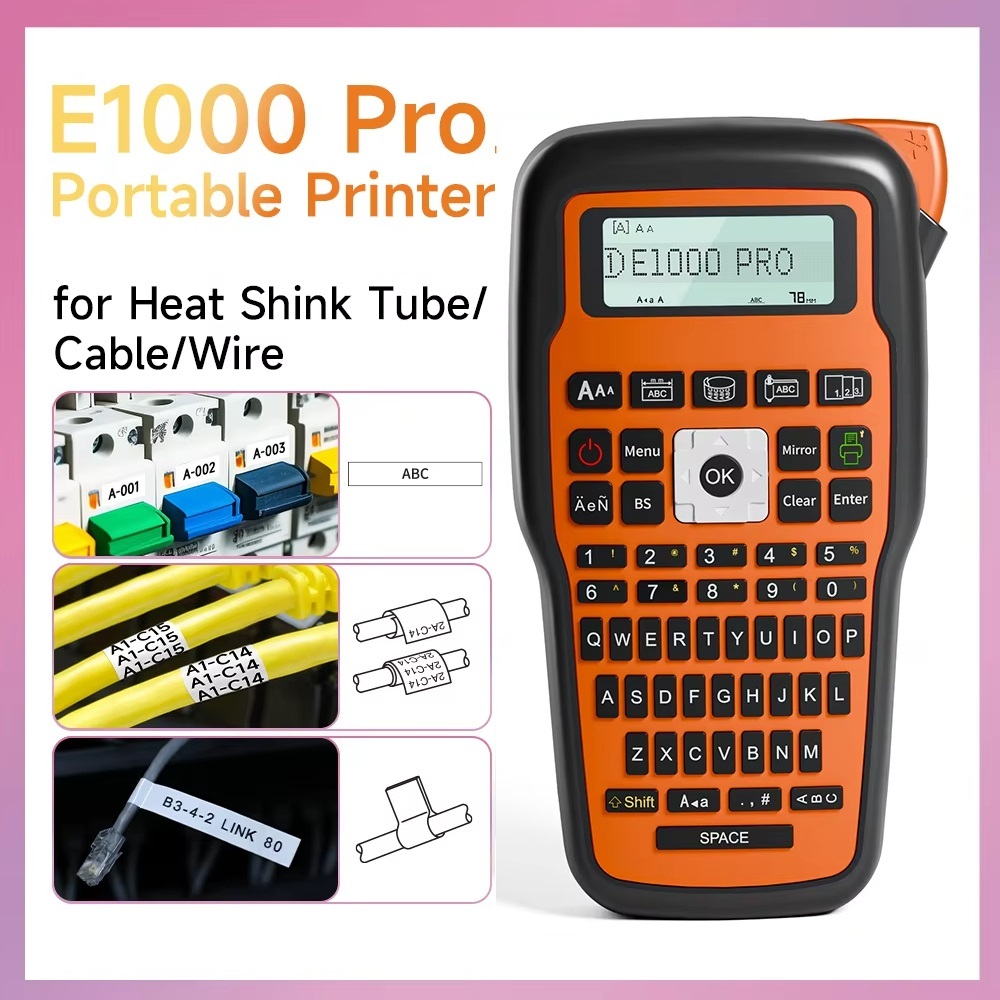 Industrial Labeling E1000 PRO Label Maker Printer Keyboard Symbol ...