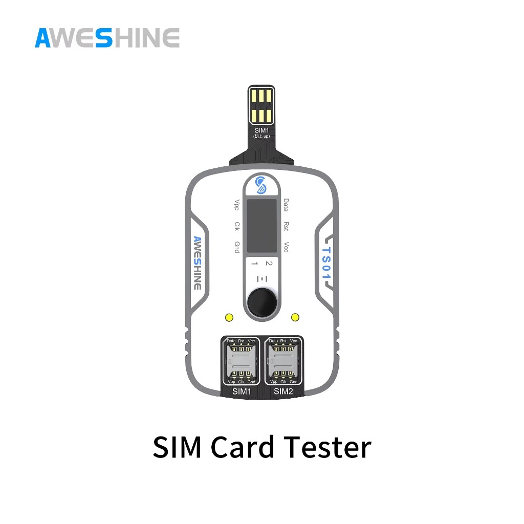 Awshine TS-01 SIM Card Tester with HD OLED Display Quickly Test SIM ...