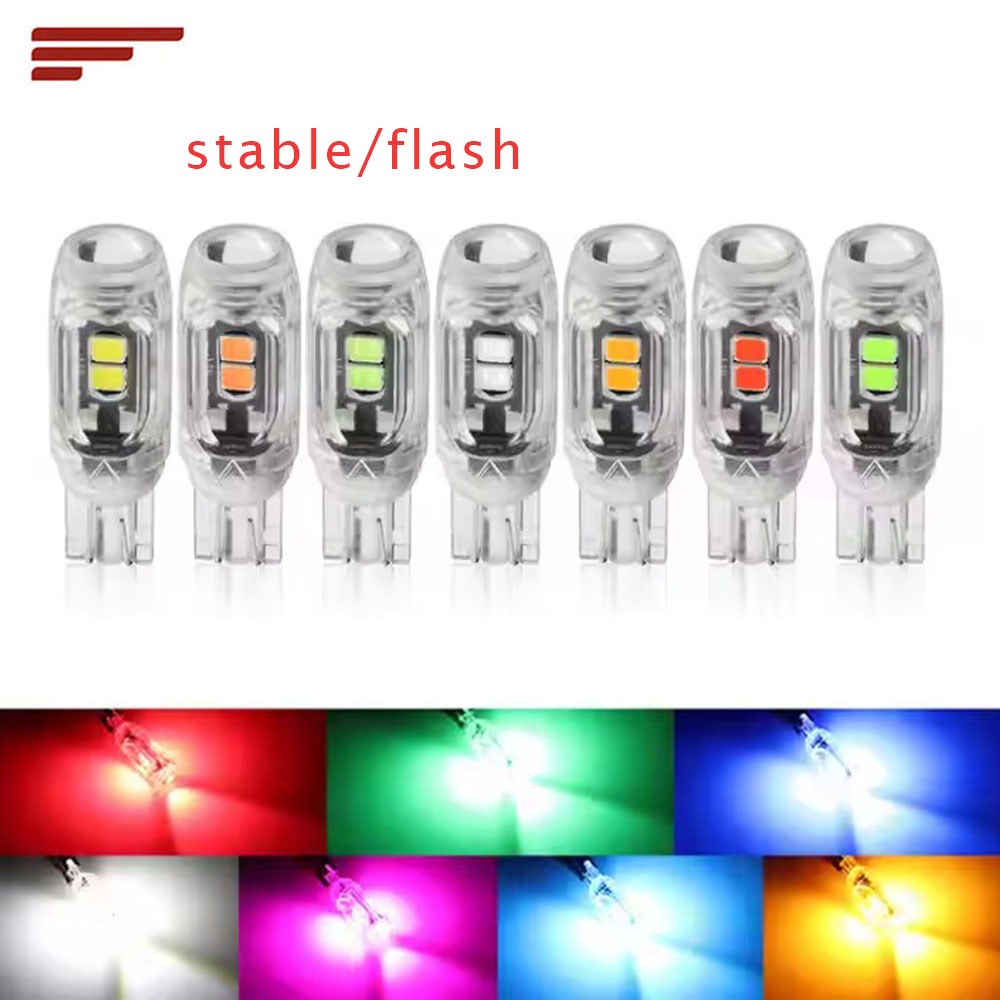 1x T10 W5W lens Led Flash Strobe Bulb 194 WY5W Flashing Interior Parking License Plate Reading ...