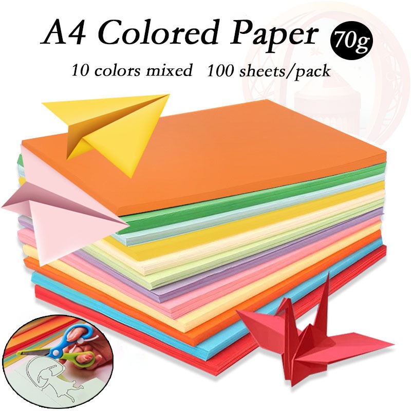 A4 Printable Colored Paper 100 /200/300/400/500PCS Stationary School ...