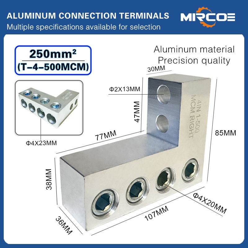 Mechanical Lugs Connector Universal Terminal 4-hole aluminum terminal T ...