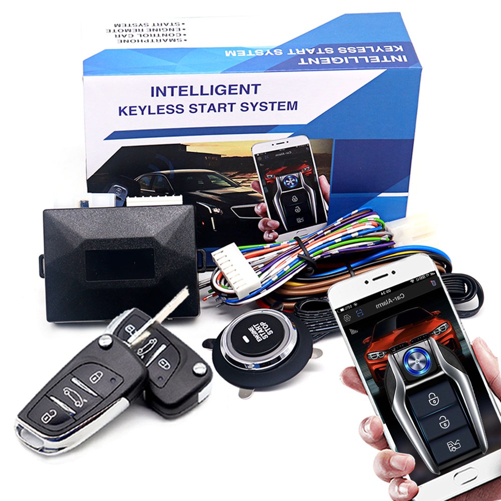 Universal Car Alarm AutoStart System APP Remote Control Engine Ignition ...
