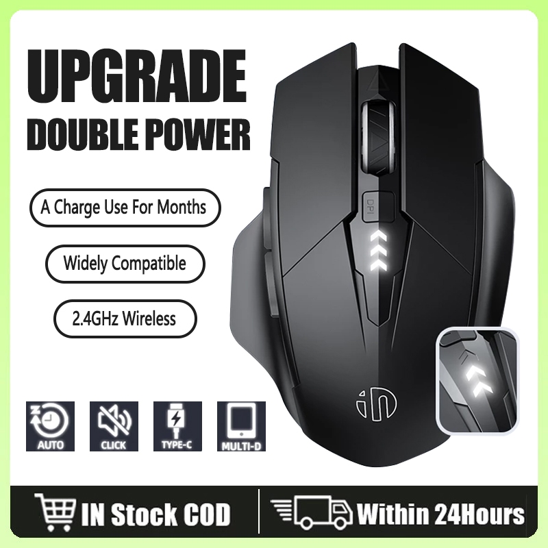 Inphic F1 2.4G Wireless Mouse Rechargeable 500mAh Ergonomic Silent ...