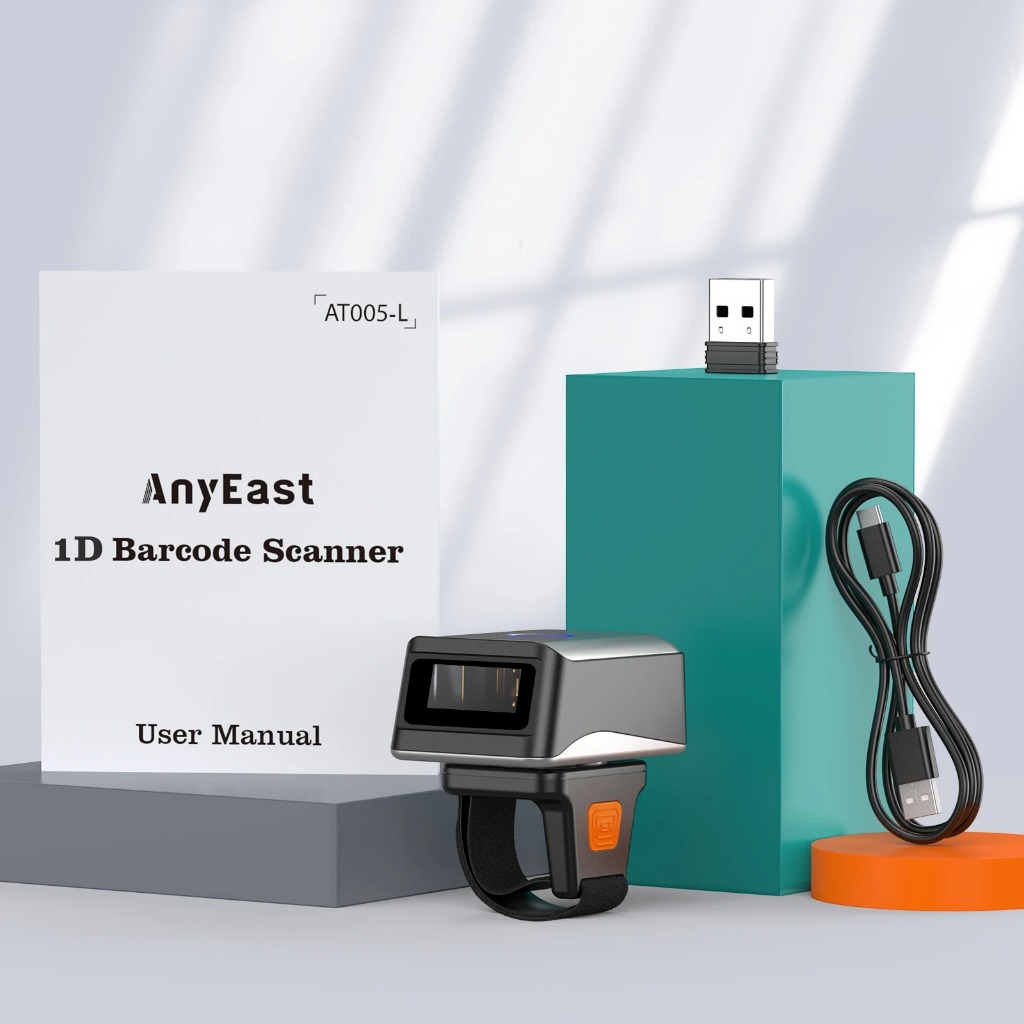 Eyoyo AnyEast AT005L 1D Ring Barcode Scanner with 2.4G Wireless ...