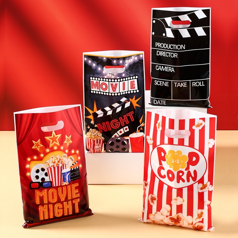 10/25/50PCS Movie Tote Bag Popcorn Movie Design Gift Bag For Wrapping ...