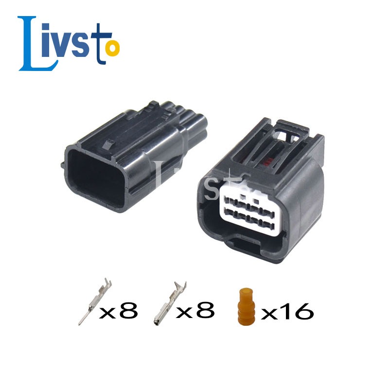 1 Set 8 Pin Ways Male Female Auto Headlight Socket Automotive Radar ...