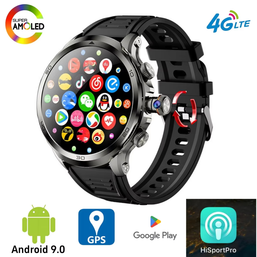 H19 Smart Watch Amoled Screen 900W Rotating Camera 128GB ROM Google ...