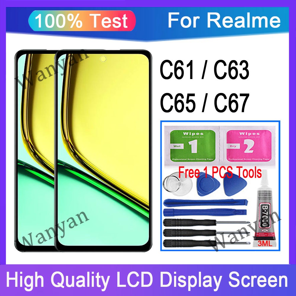 OEM For Display Realme C61 C63 C65 C67 4G C65 5G LCD Touch Screen With Frame Replacement ...