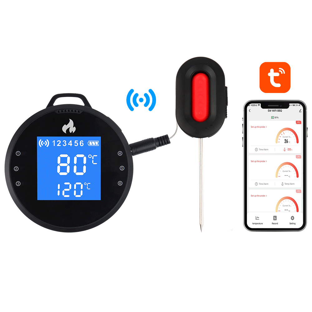 Digital Meat Thermometer Probe Thermometer Support 6 Probes for Kitchen ...