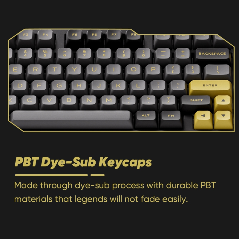 Akko Black & Gold 5098B Wireless Mechanical Keyboard, First with LCD ...