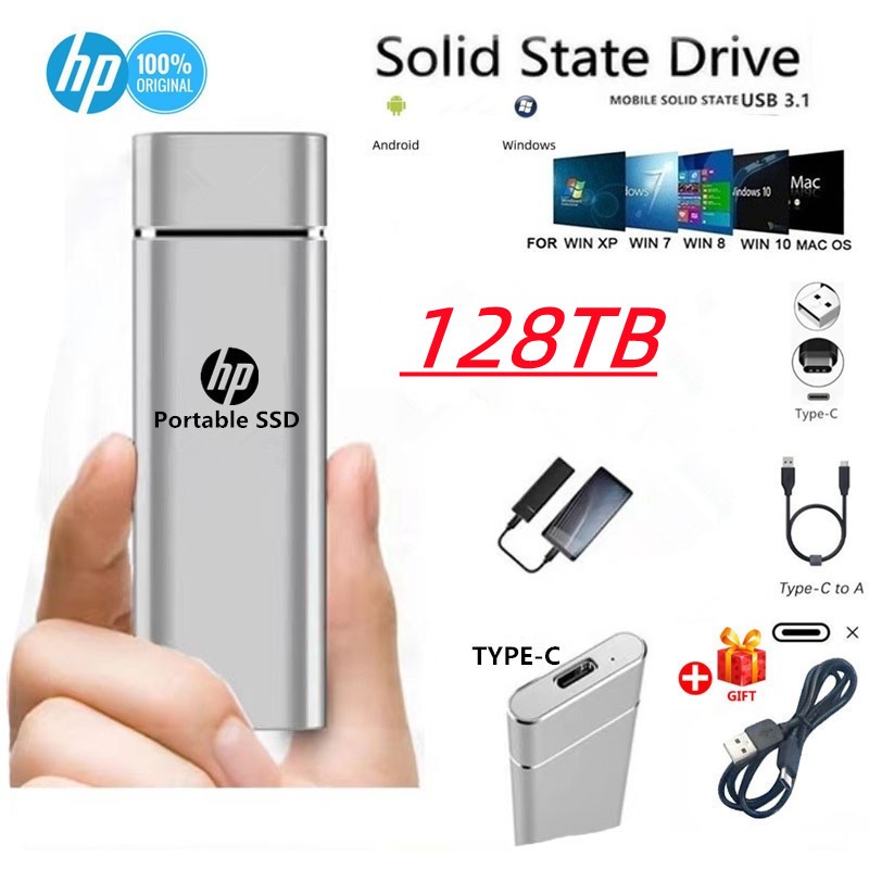 128TB Mini Portable SSD 64TB 32TB 16TB 8TB M.2 External Mobile Solid ...