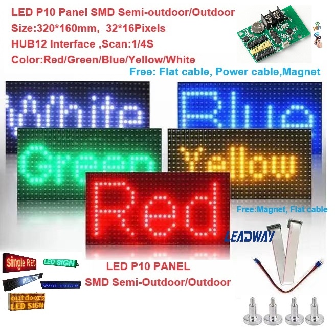P10 Outdoor Sigle color LED Digital Programmable Signage Led Billboard ...