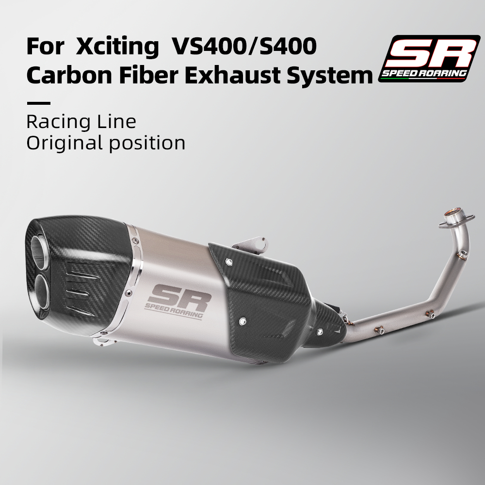 Motorcycle modified exhaust pipe is suitable for VS400/S400 carbon ...