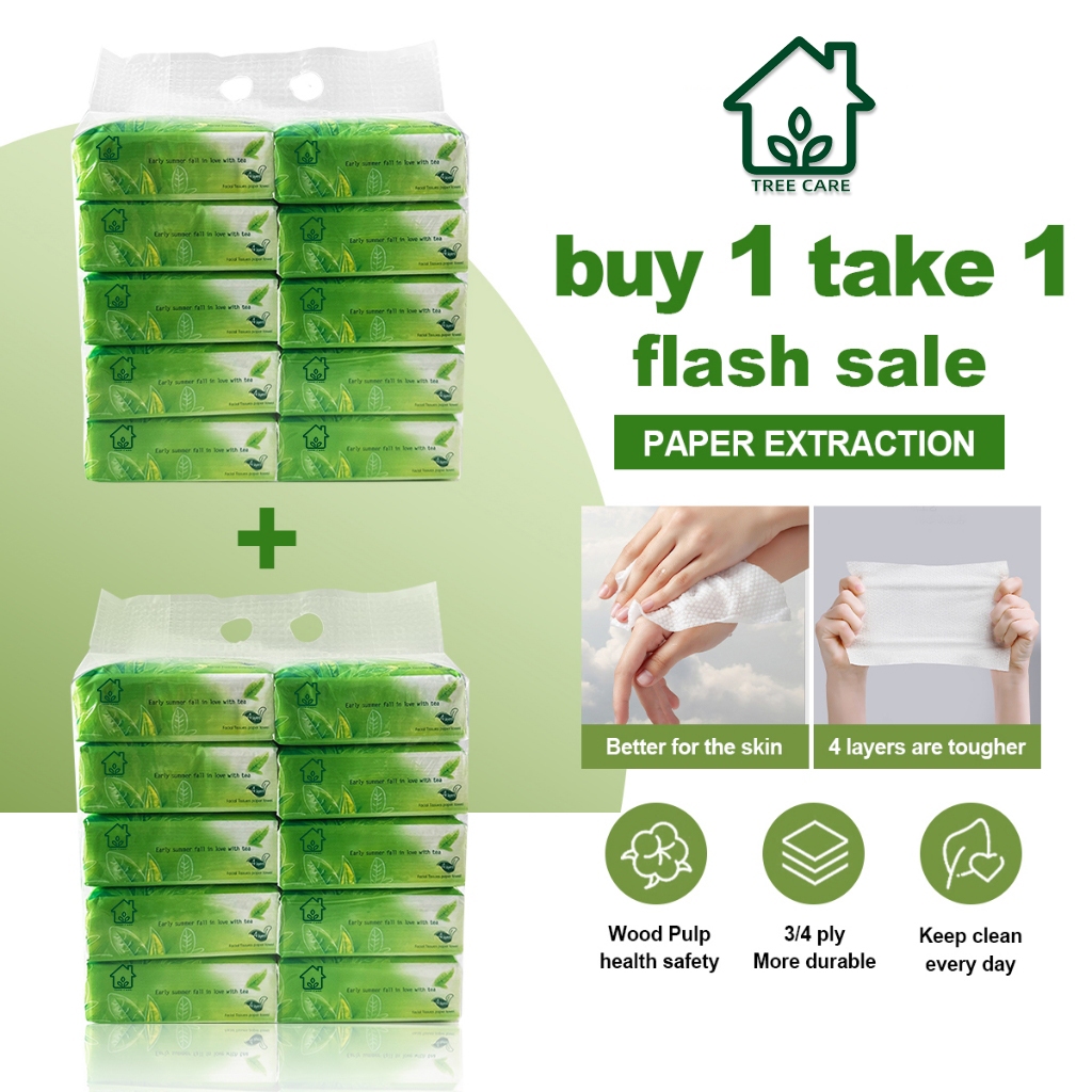 Buy 1 Take 1 Tissue Facial Tissue 4-Ply toilet paper tissue | Shopee ...