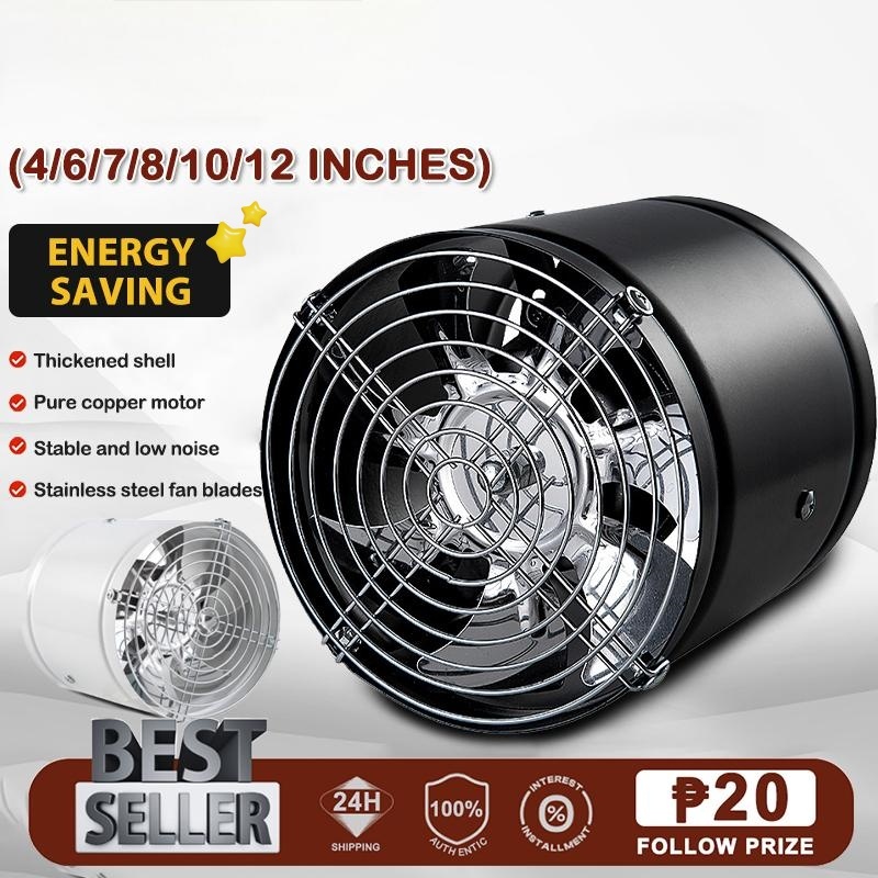 Cylinder Exhaust Fan 4/6/7/8/10/12 Inch All Metal Duct Air Ventilator ...