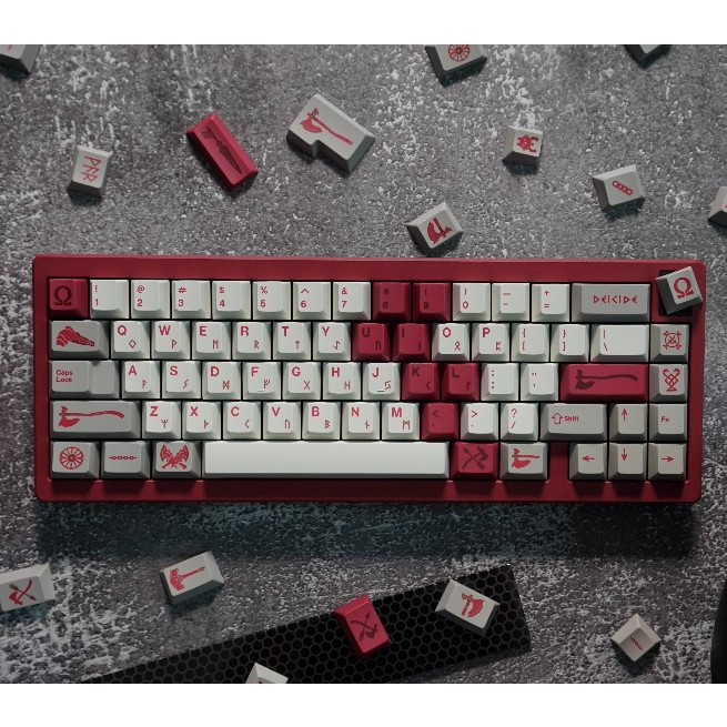 God of War Theme Keycaps PBT Dye Sublimation Cherry Profile Keycap For MX Gaming Mechanical ...