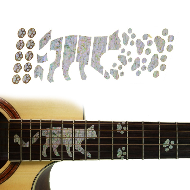 Guitar Inlay Sticker Cat Shape Guitar Bass Fret Sticker on guitar neck ...
