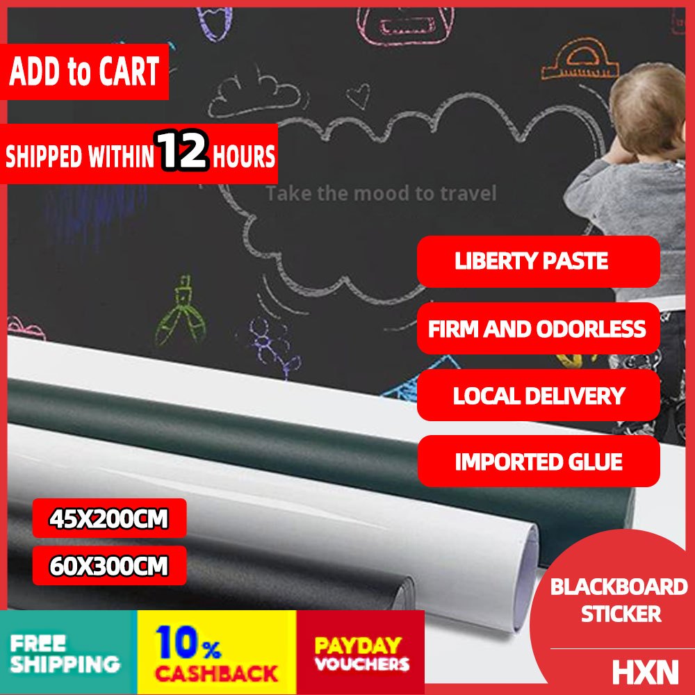Whiteboard office removable vinyl sticker whiteboard 45x200cm for kids ...