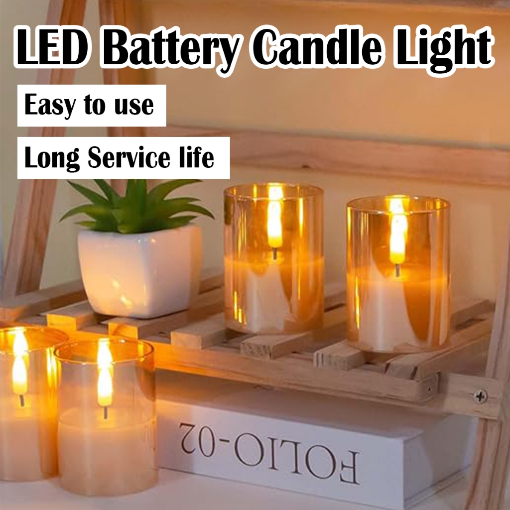 Led Battery Candle Light Flickering Candles With Lights Decor Control ...