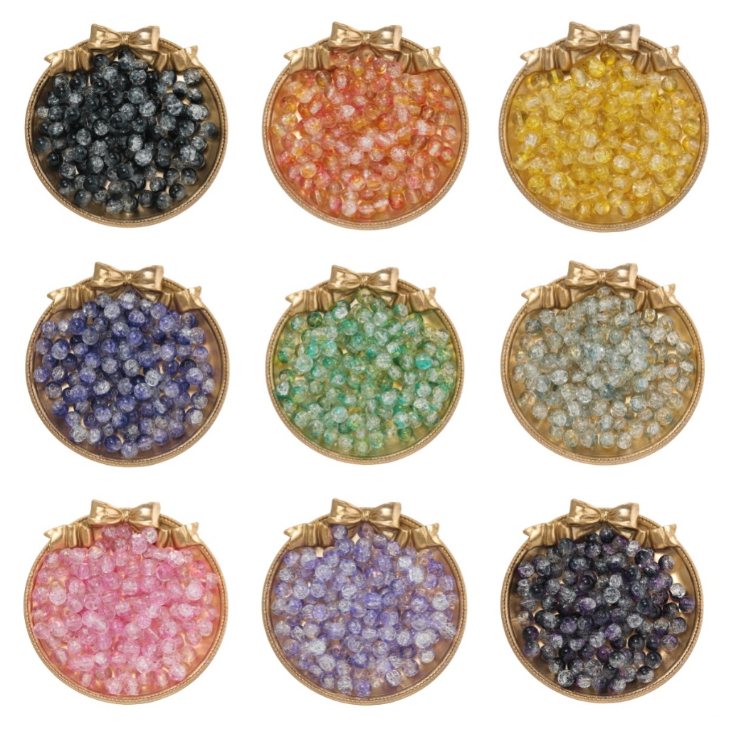St.kunkka 20/50Pcs 8mm Acrylic Two-Color Burst Beads Crack Beads for ...
