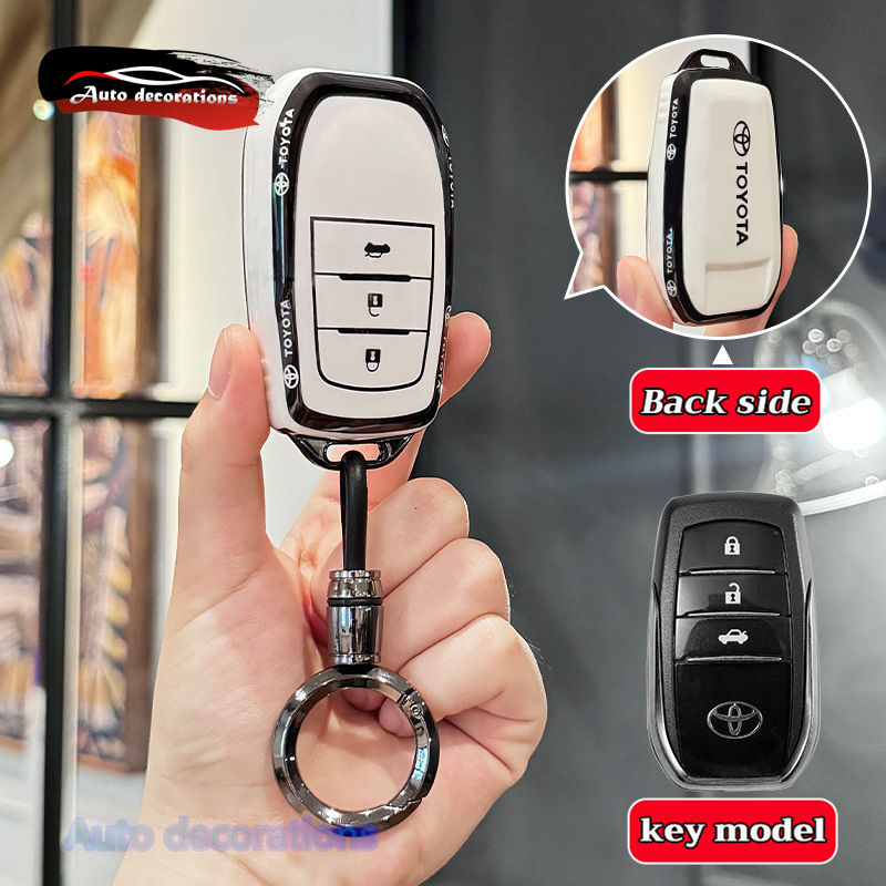 Toyota fortuner Revo Rocoo car key covers 3buttons White shell black ...