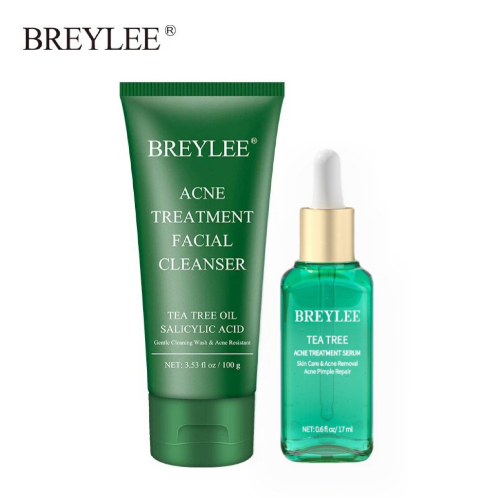 BREYLEE Blackhead Acne Treatment Set Facial Cleanser 100g+ Serum 17ml ...