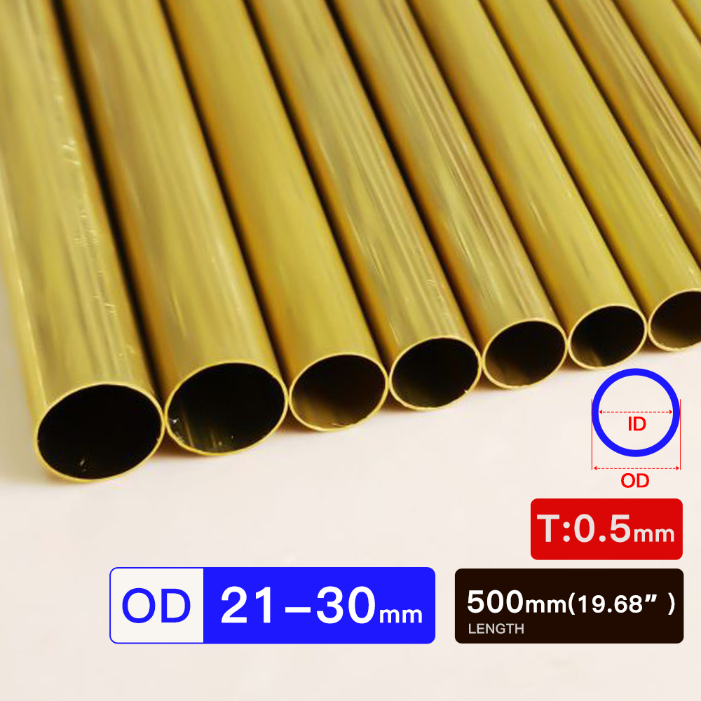 Brass Tube - H62Brass Tube Maintenance, Length 500mm, Wall