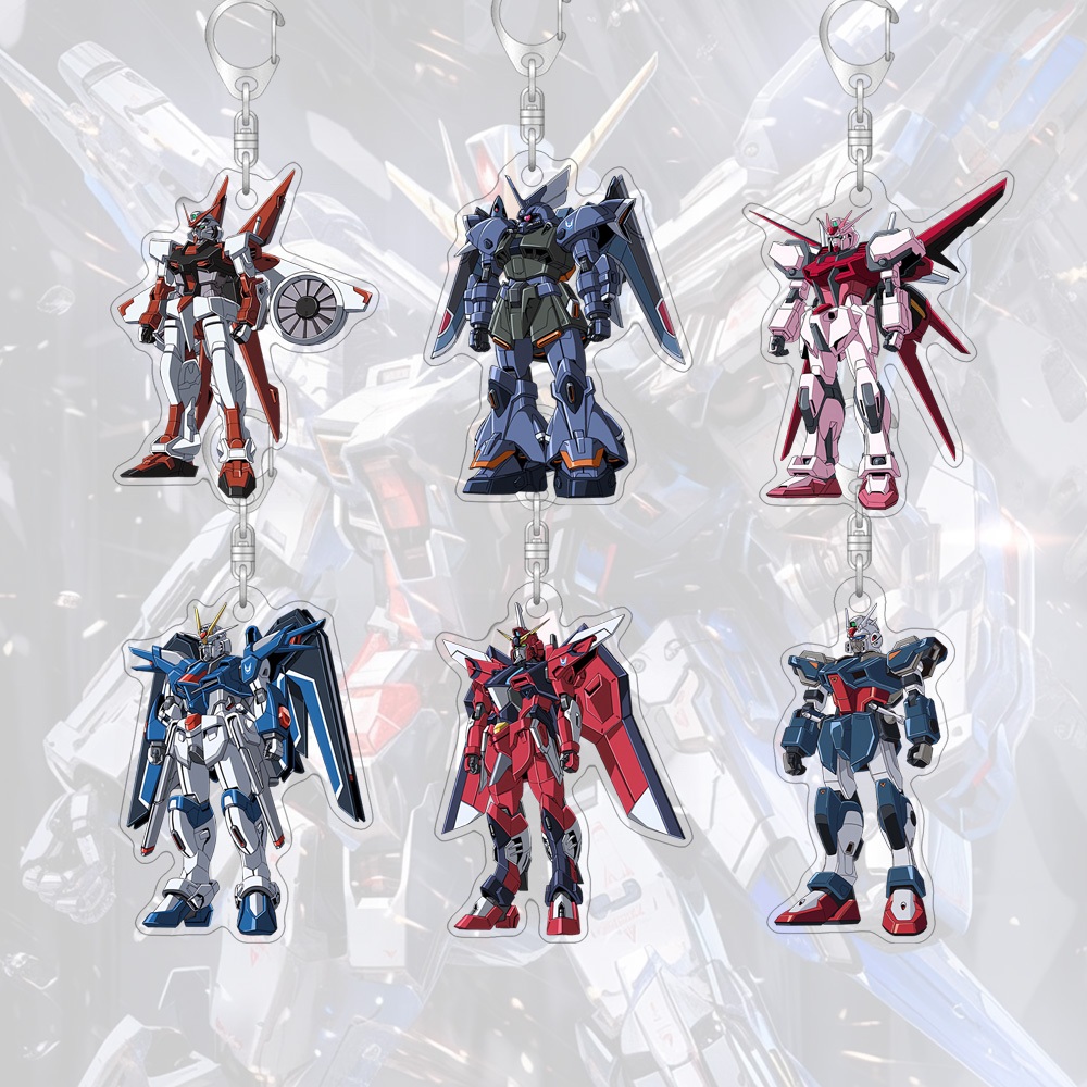 55mm Keychain Mobile Suit Gundam Anime Acrylic Ornament Carton ...