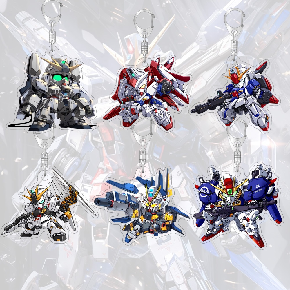 55mm Keychain Mobile Suit Gundam Anime Acrylic Ornament Carton ...