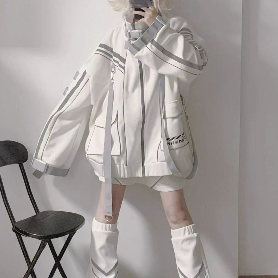 Japanese Cyberpunk Functional Style Jacket Women's Landmine Style ...