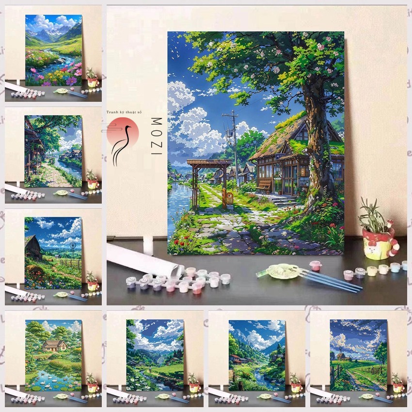 MOZI 40 * 50cm/30 * 40cm Hayao Miyazaki Summer diy Paint By Numbers ...