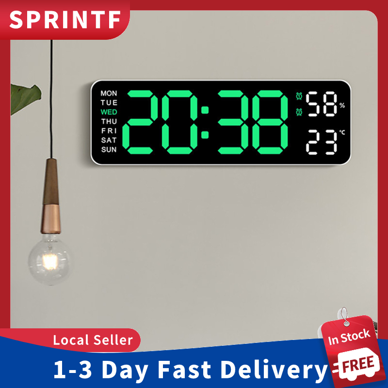 Digital Wall Clocks LED Alarm Clock Large Display Table Clock Wall ...