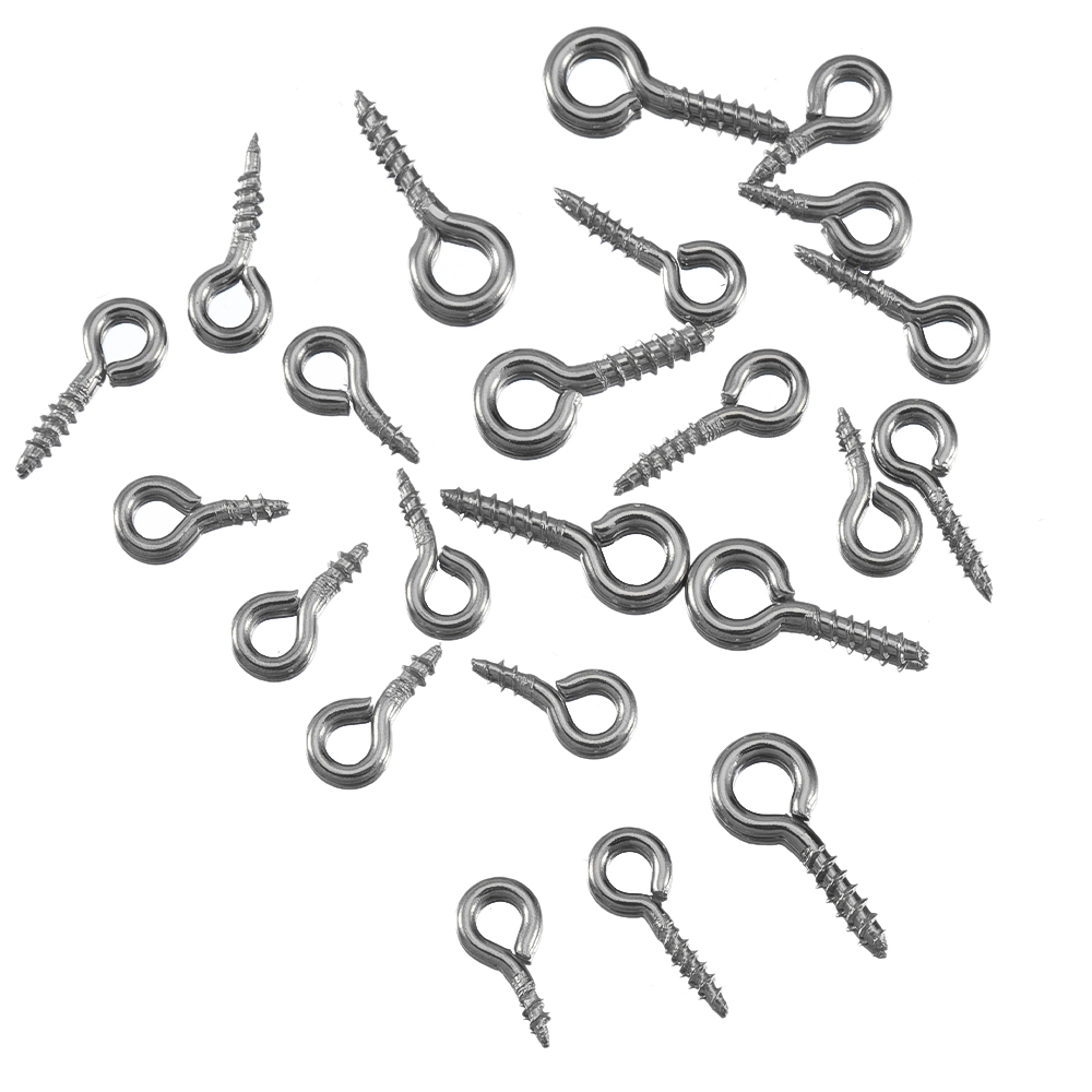 50pc Stainless Steel Small Tiny Eye Pins Eyelets Screw Clasps Hooks ...