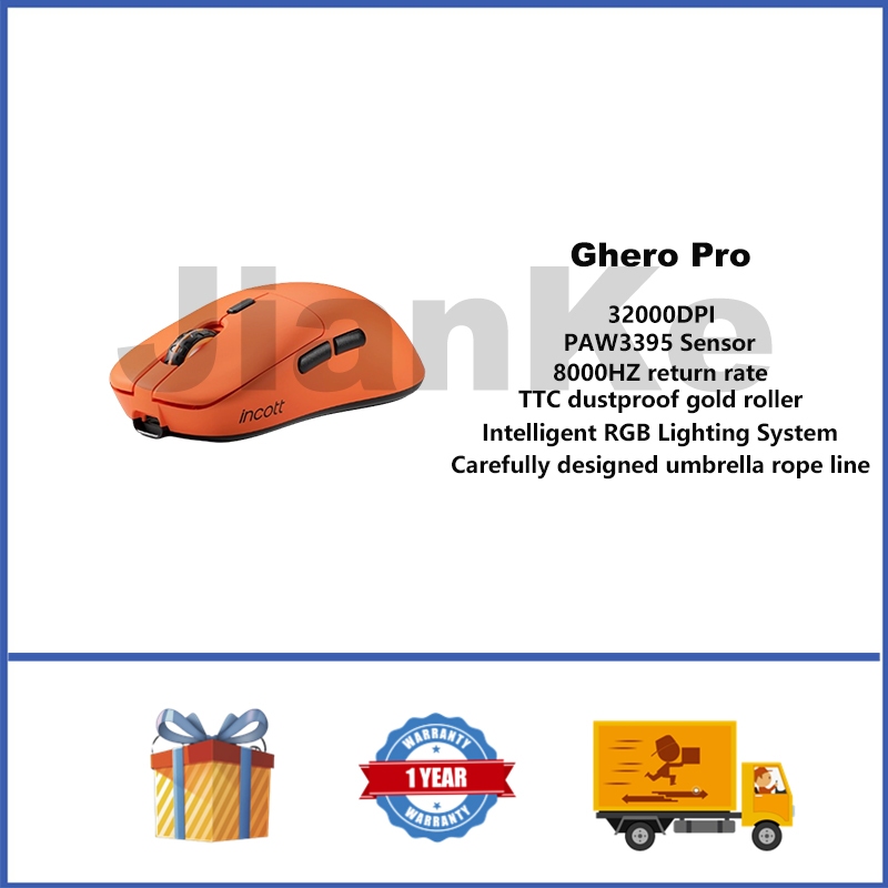 Ironcat GHERO Pro Wireless Mouse PAW3395 Lightweight Dual Modes Gaming ...