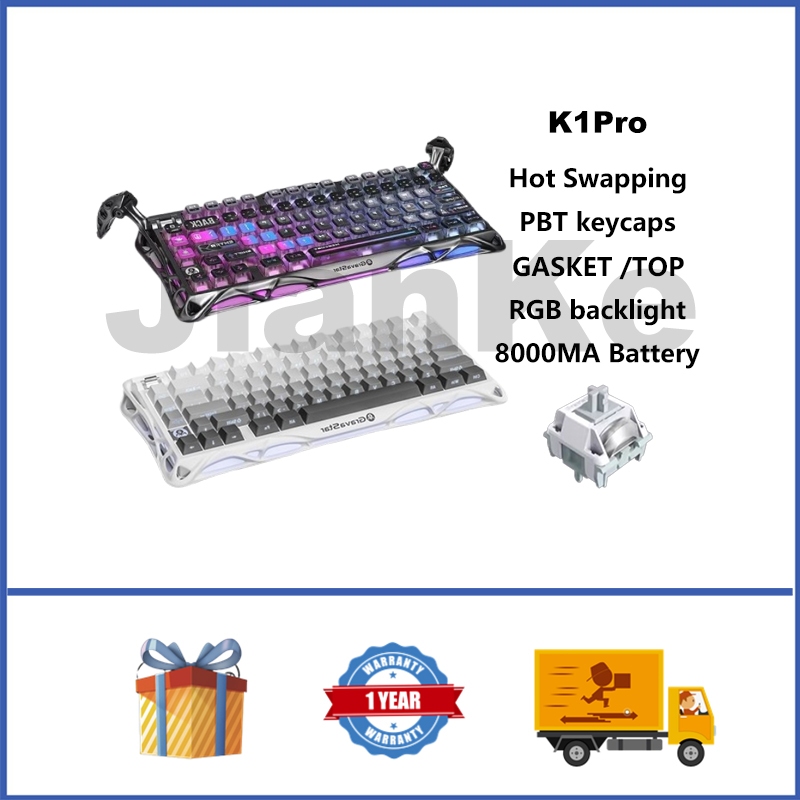 Gravastar K1Pro Wireless Mechanical Keyboard 75% Hot swappable RGB GASKET/TOP Custom Gaming ...
