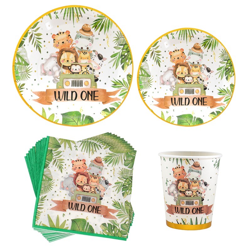 Wild One Theme Disposable Tableware Paper Plate Disposable Cup Napkins ...