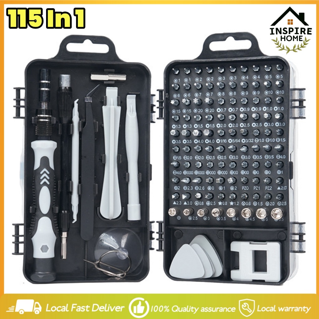 Mini Screwdriver Bit Set 115 In 1 Magnetic Precision Screwdriver Set with Case | Shopee Philippines