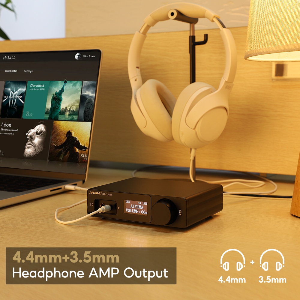 AIYIMA DAC-A10 Mini Stereo Audio Decoder Headphone Amplifier 16-600Ω ESS9018K2M USB Coaxial ...