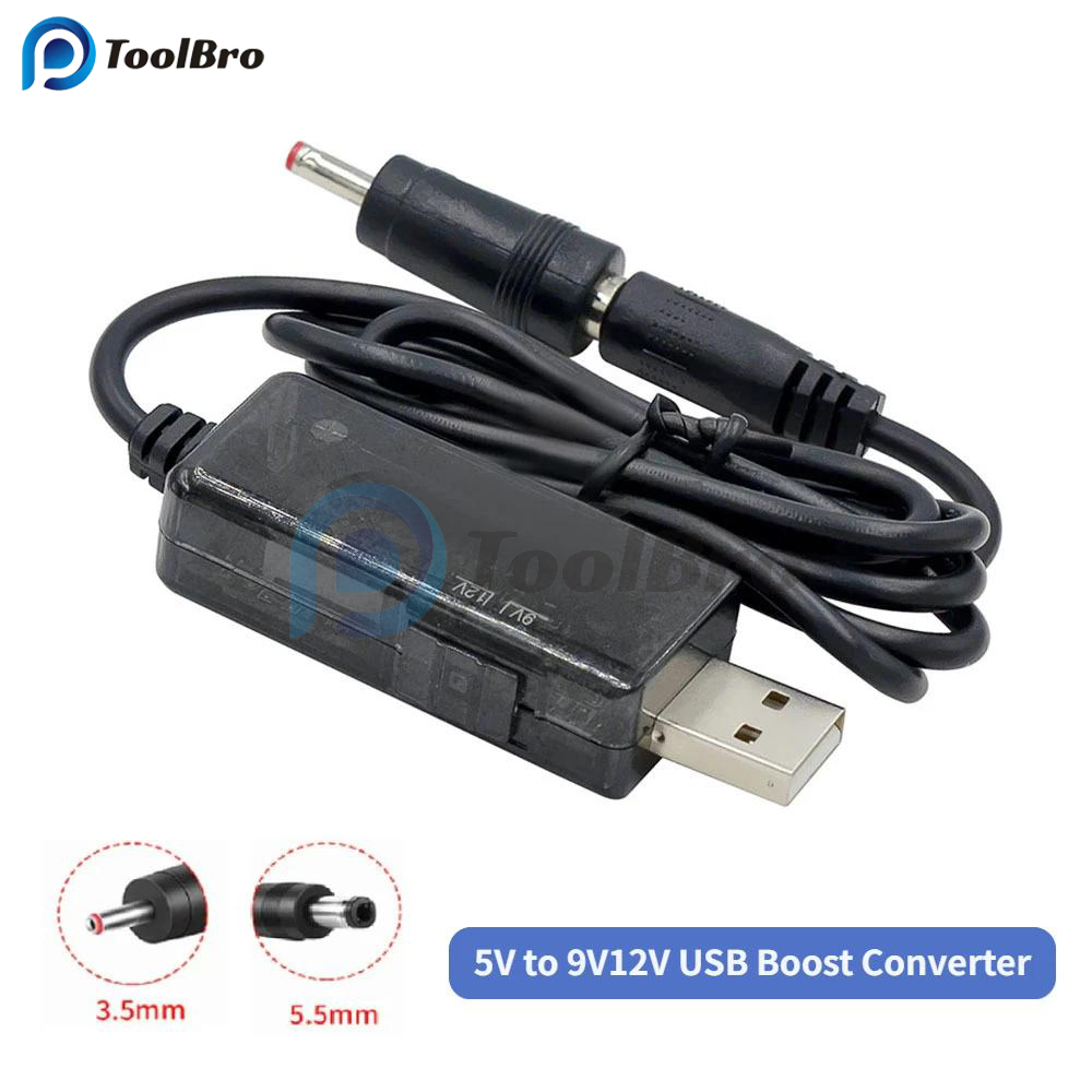 USB Boost Converter DC 5V To 9/12V USB Step-up Converter Cable and 3 ...