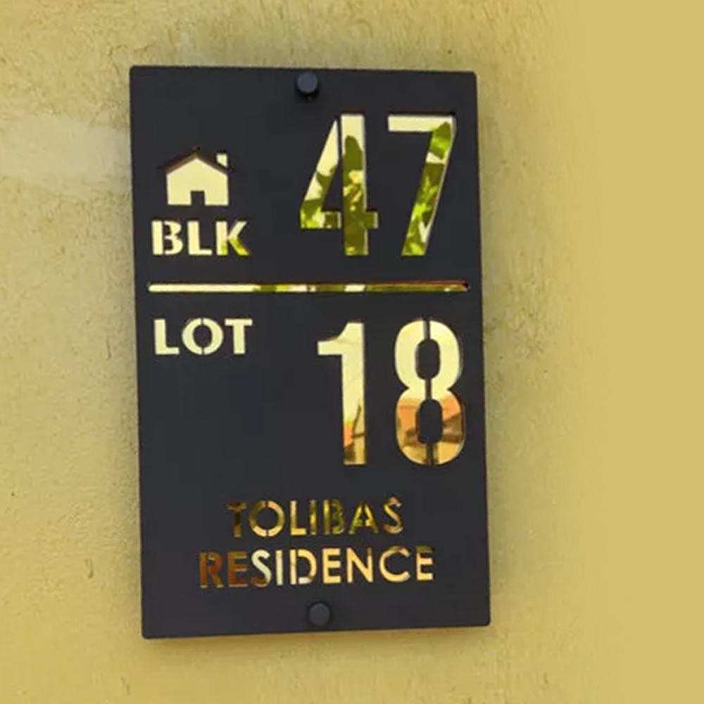 Laser Cut Acrylic House Address Plate Signage Marker House Number Plate ...