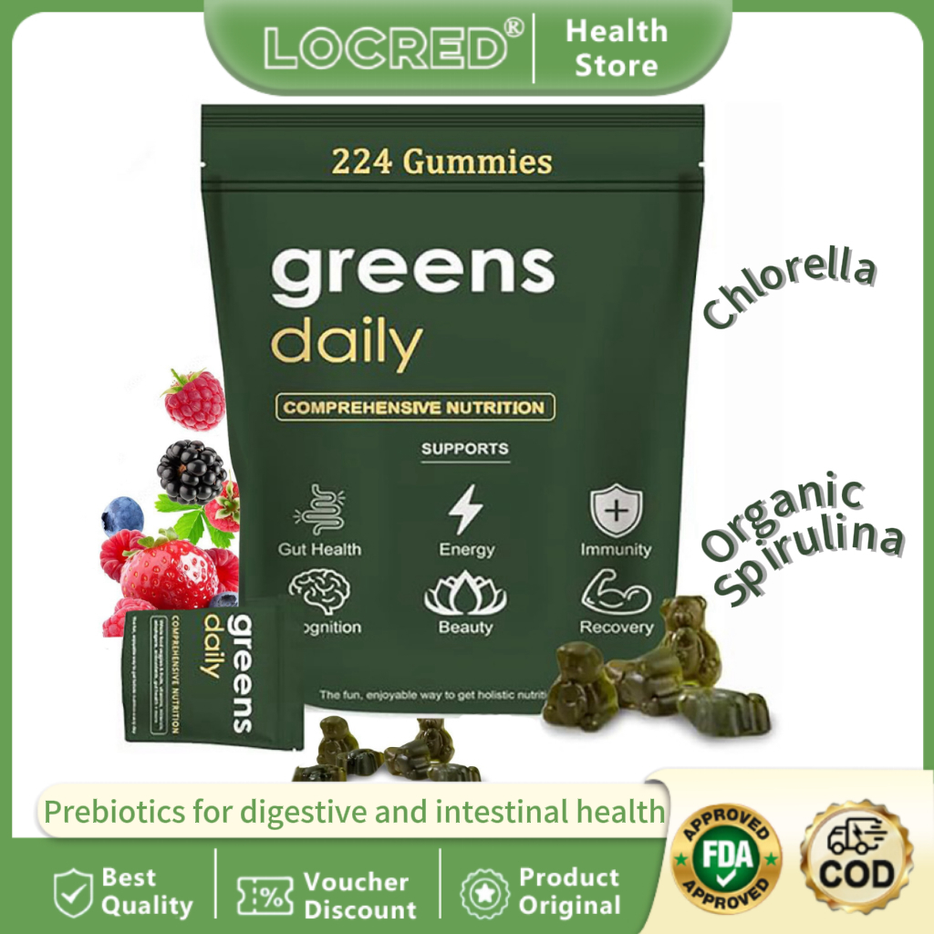 Super Green Gummies Organic Spirulina and Chlorella Prebiotics for ...