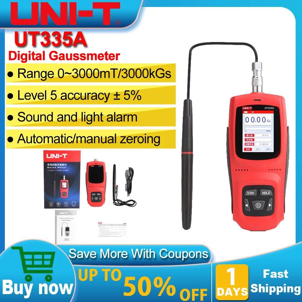 UNI-T UT335A Permanent Magnet Gauss Meter Handheld Digital Tesla Meter ...