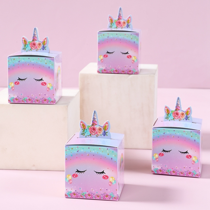 24pcs Unicorn Candy Boxes Rainbow Unicorn Paper Gift Box Shy Unicorn ...