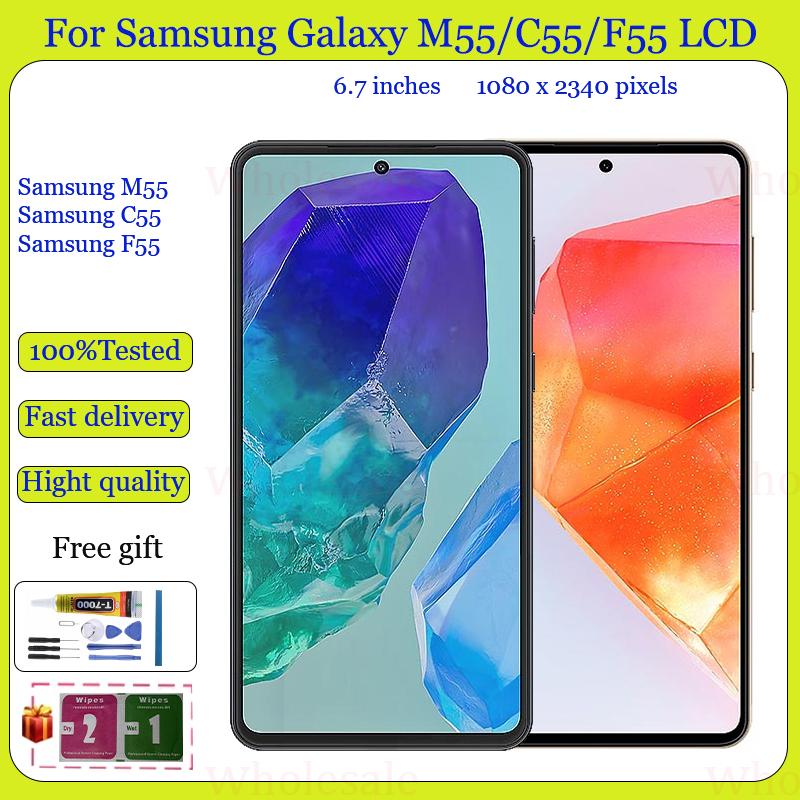 Original AMOLED For Samsung Galaxy M55/ C55/ F55 5G LCD Display Touch ...