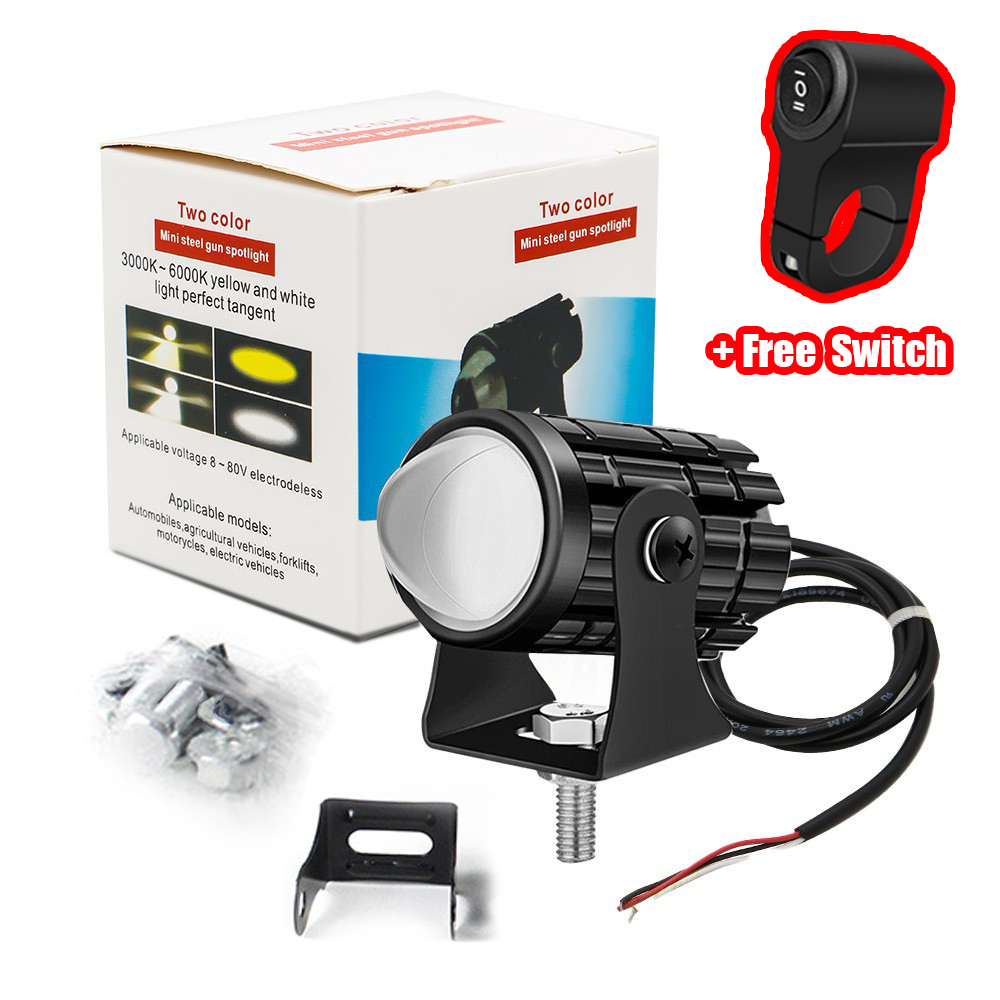 2pcs 24 Watt Motorcycle Mini Driving Spotlights With Switch External ...