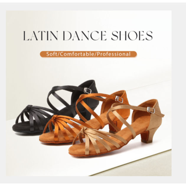 4cm Heel Children's Dance Shoes Latin Dancing Practice Girls Ballroom ...