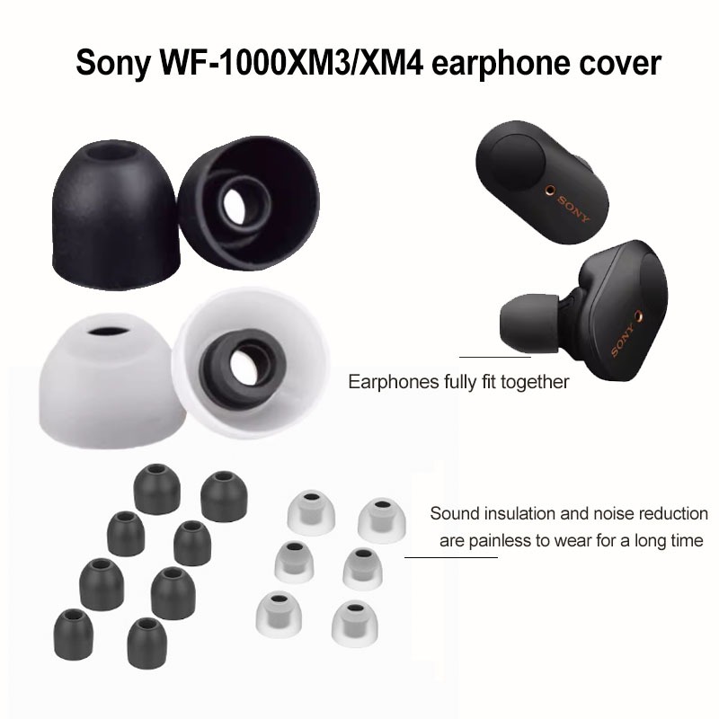 7 pairs Sony WF-1000 XM3/XM4 Bluetooth earbuds with silicone in ear caps (6 colors to choose ...
