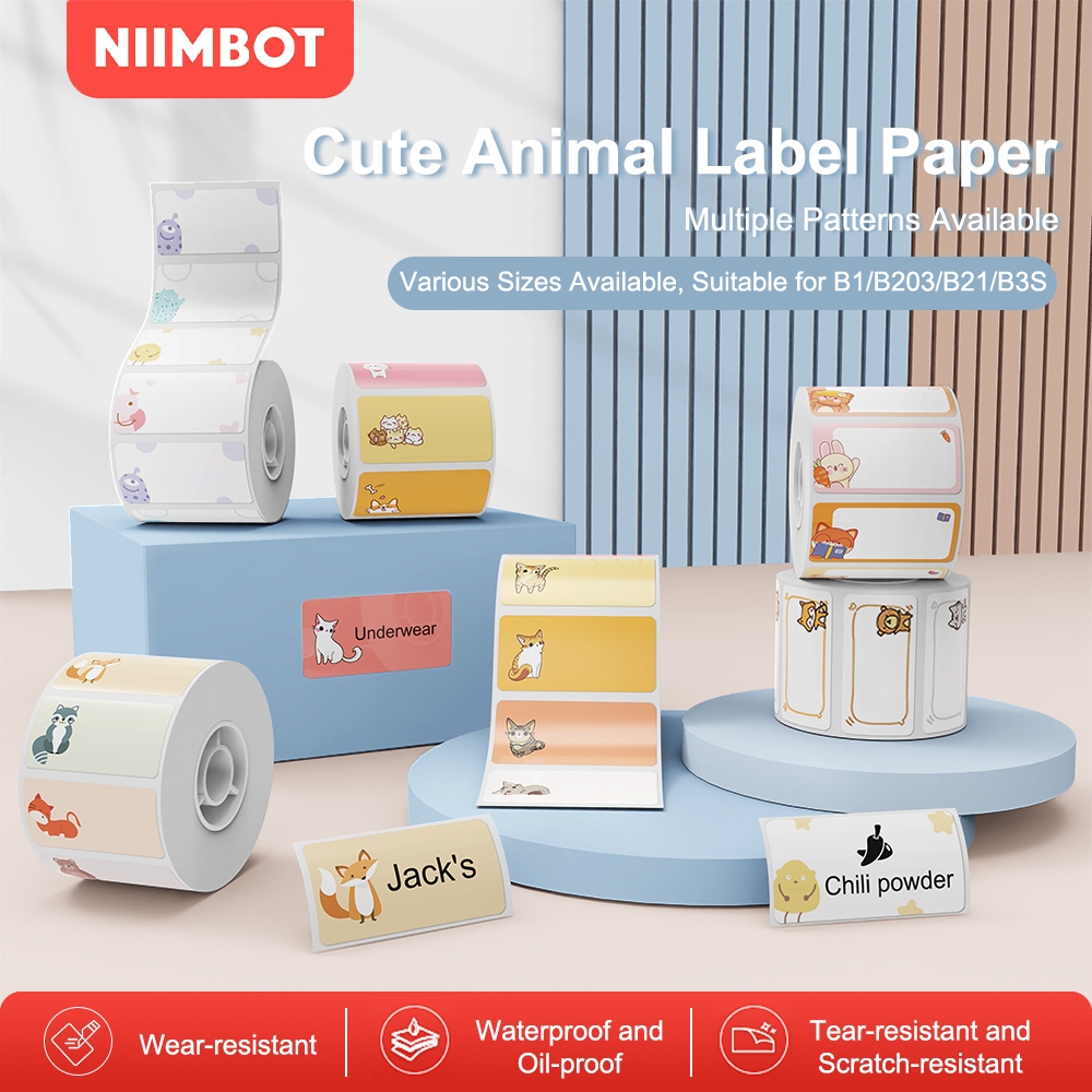 NIIMBOT B1 B21 B3S Cute cartoon pattern thermal label stickers home ...